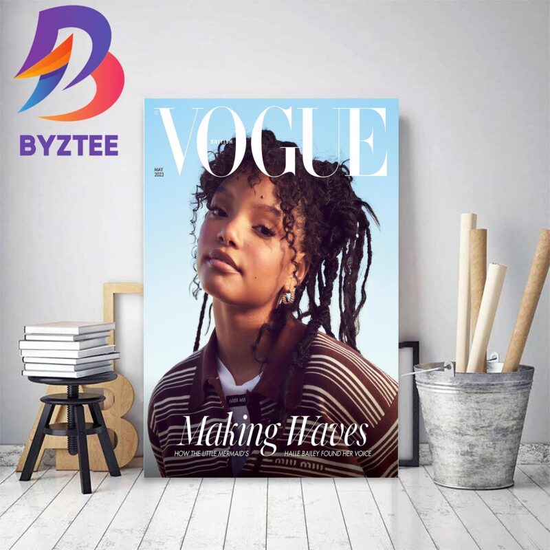 Halle Bailey On Cover British Vogue Decor Poster Canvas - Byztee