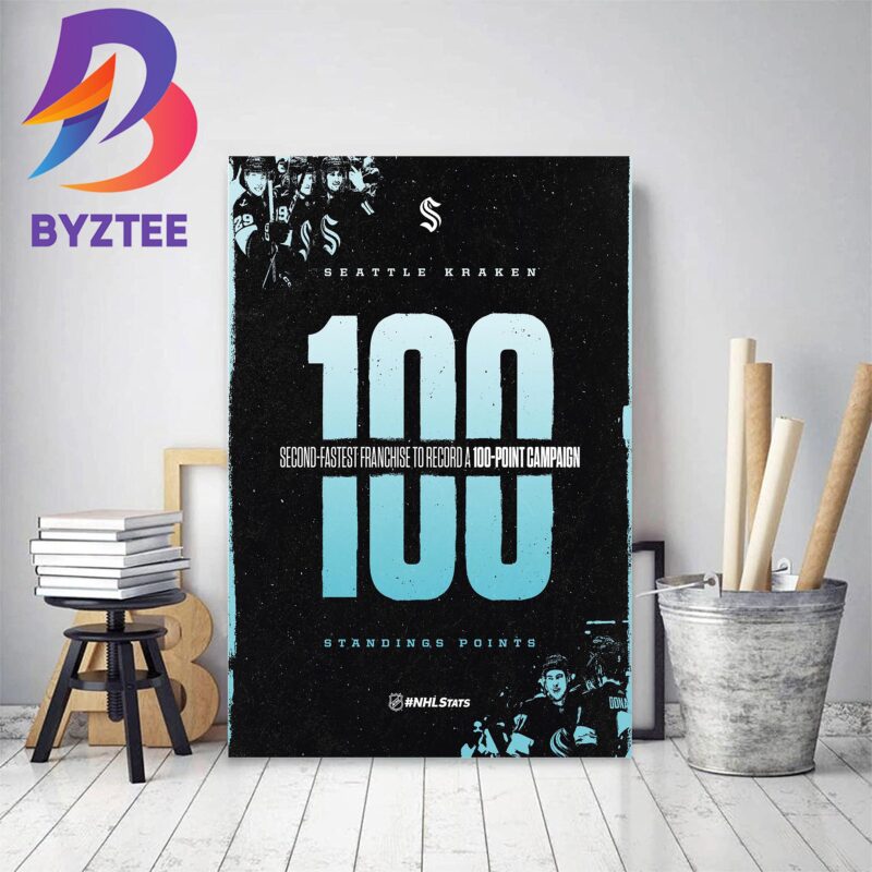 Seattle Kraken 100 Point Campaign Decor Poster Canvas - Byztee