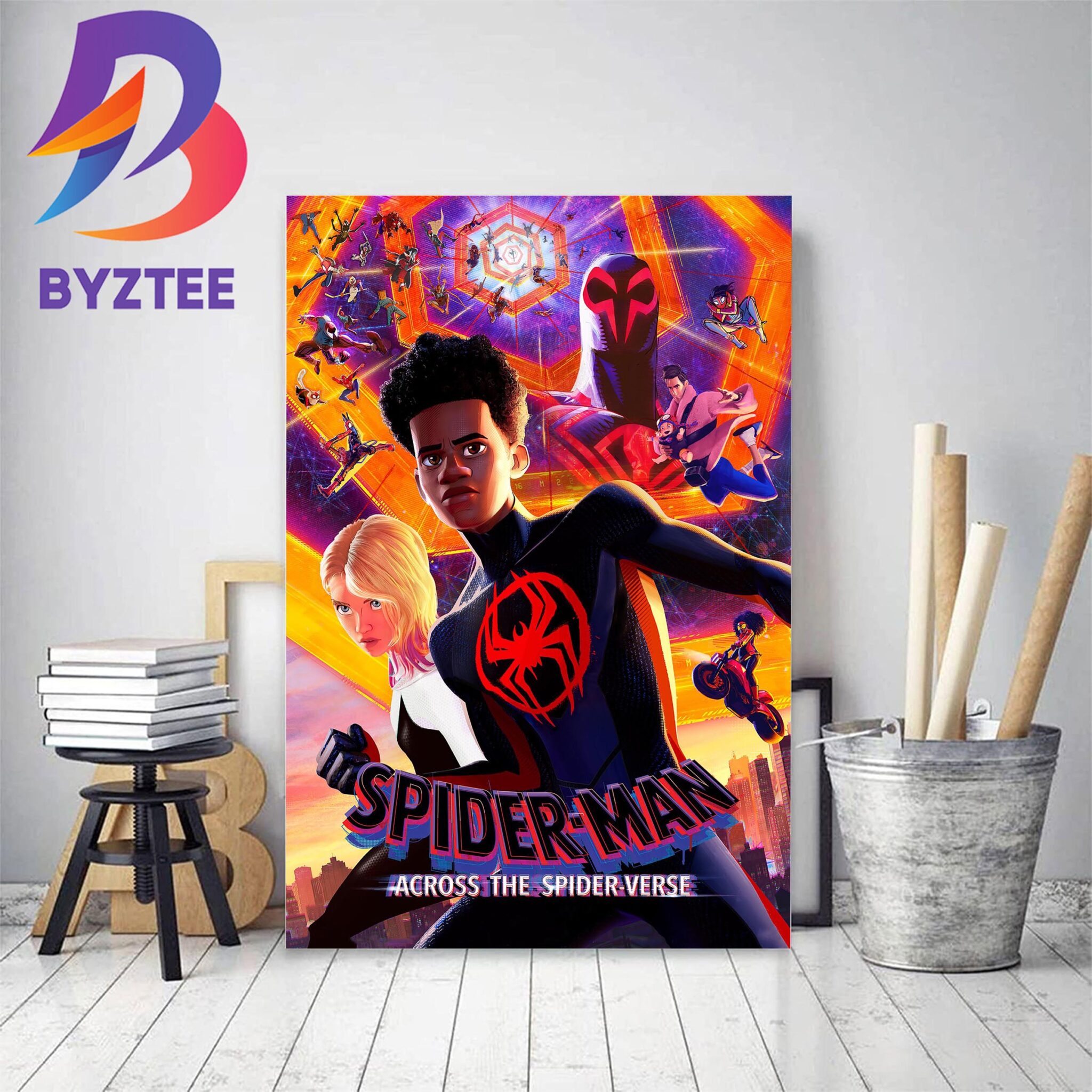 Spider Man Beyond The Spider Verse Logo Unisex T-Shirt - Byztee