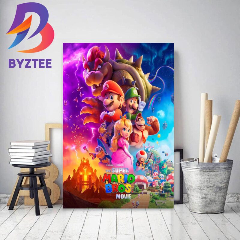 The Super Mario Bros Movie Official Poster Decor Poster Canvas Byztee