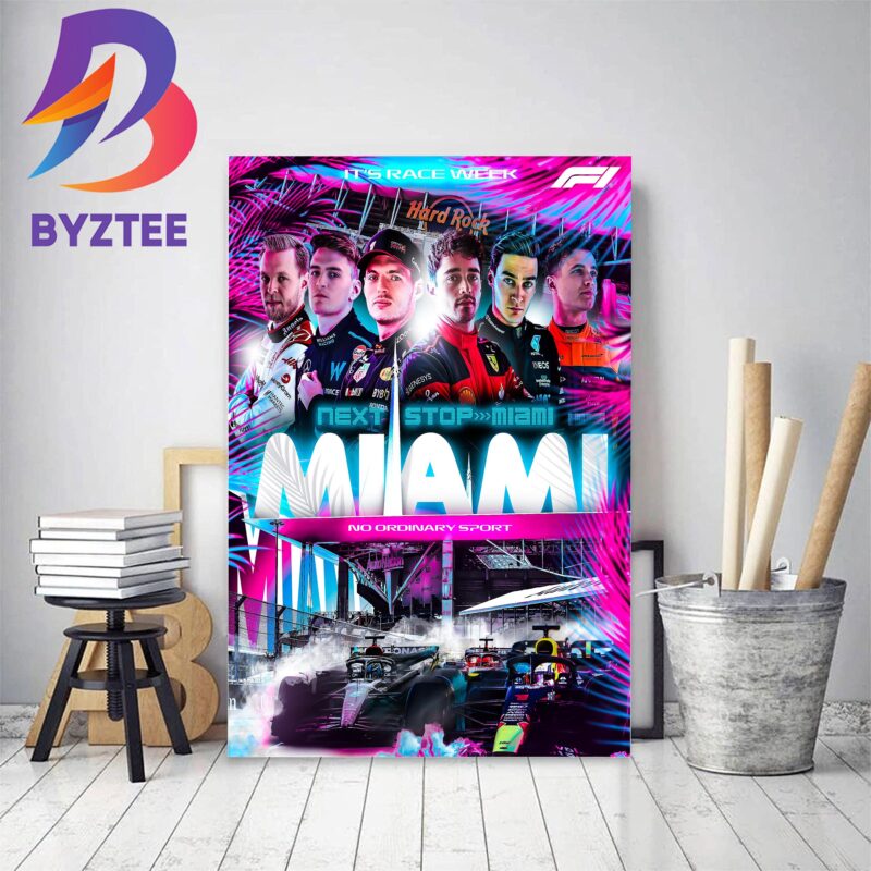 F1 Miami Grand Prix Official Poster Home Decor Poster Canvas - Byztee