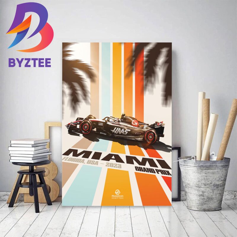 MoneyGram Haas F1 Team Miami Grand Prix Official Poster Home Decor ...