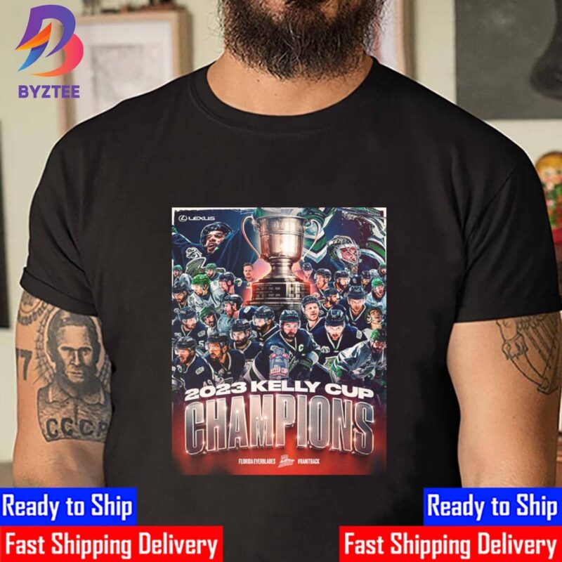 Florida Everblades Are 2023 Kelly Cup Champions Unisex T-Shirt - Byztee