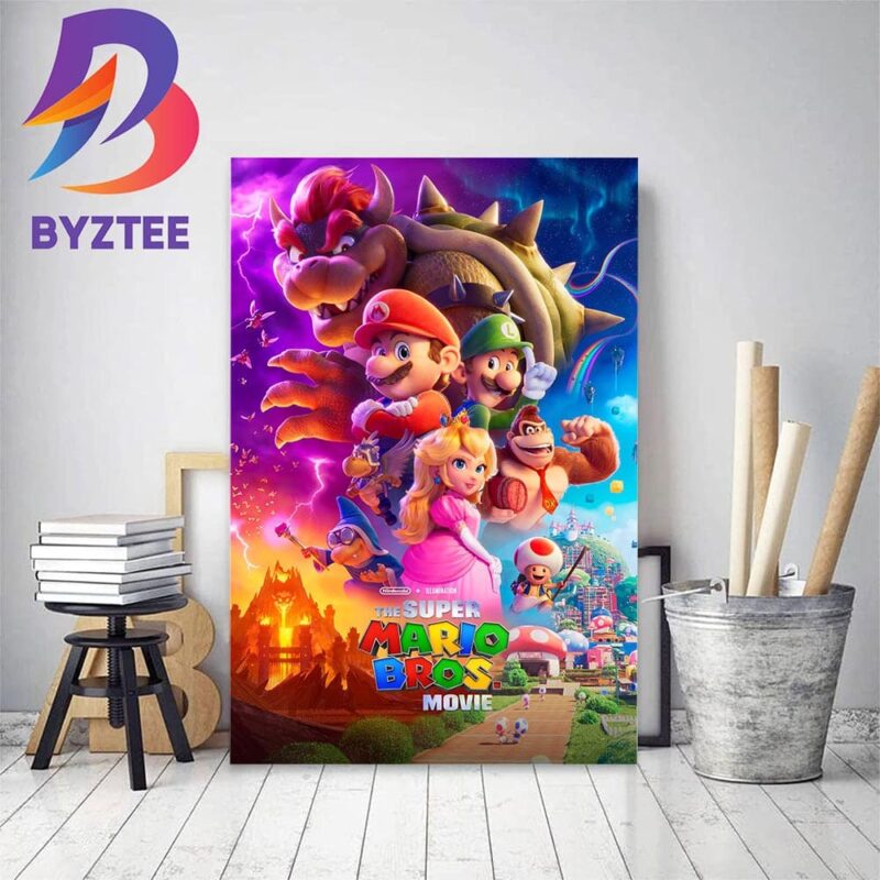 The Super Mario Bros Movie Official Poster Decor Poster Canvas - Byztee