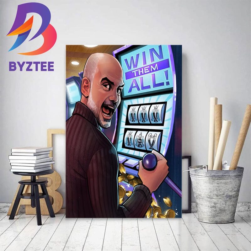 Pep Guardiola Three-Peat Treble Winners At Season 2022-2023 Home Decor ...