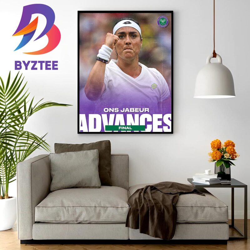 Ons Jabeur Advances 2023 Wimbledon Final Wall Decor Poster Canvas - Byztee
