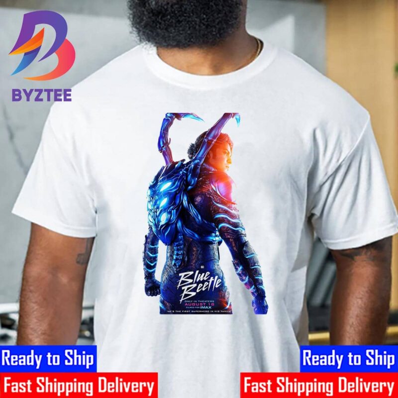 Official Poster For Blue Beetle Movie Unisex T-Shirt - Byztee