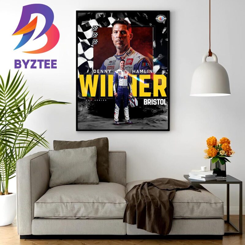 Denny Hamlin is The Winner NASCAR Cup Series at Bristol Wall Decor ...
