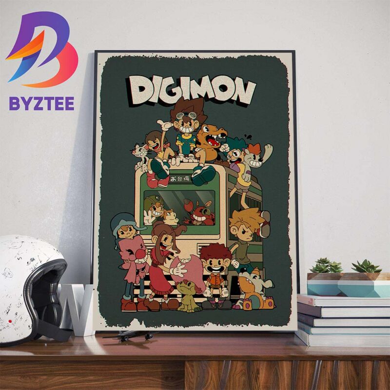 Digimon Cartoon Poster In Full Colored Wall Decor Poster Canvas - Byztee