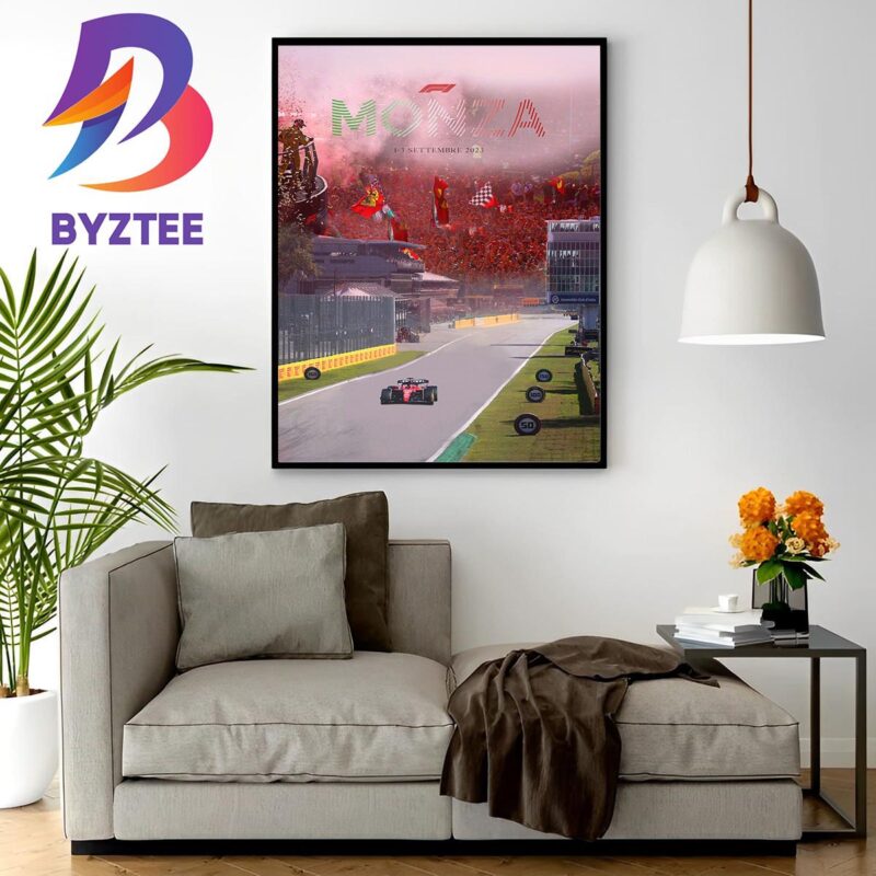 Ferrari F1 Team Poster For Monza GP Italian 1-3 Sept 2023 Wall Decor ...