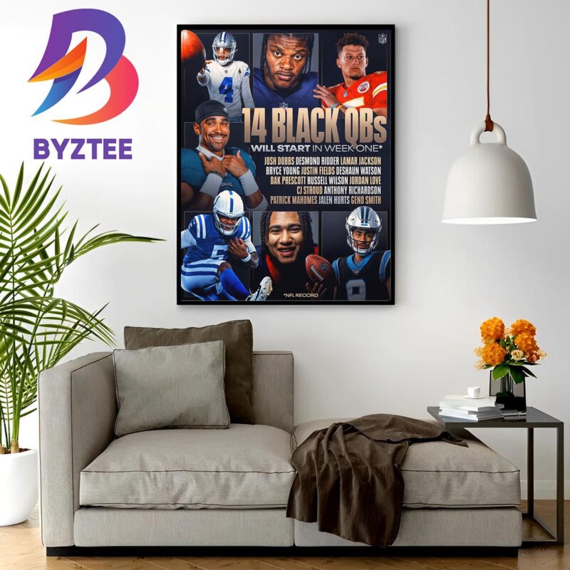 NFL History 14 Black Quarterbacks Starting In NFL Week 1 Wall Decor ...