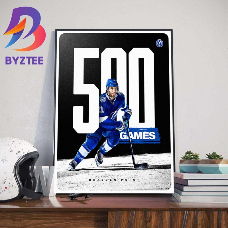 Congratulations Brayden Point 500 Games in NHL Wall Decor Poster Canvas ...