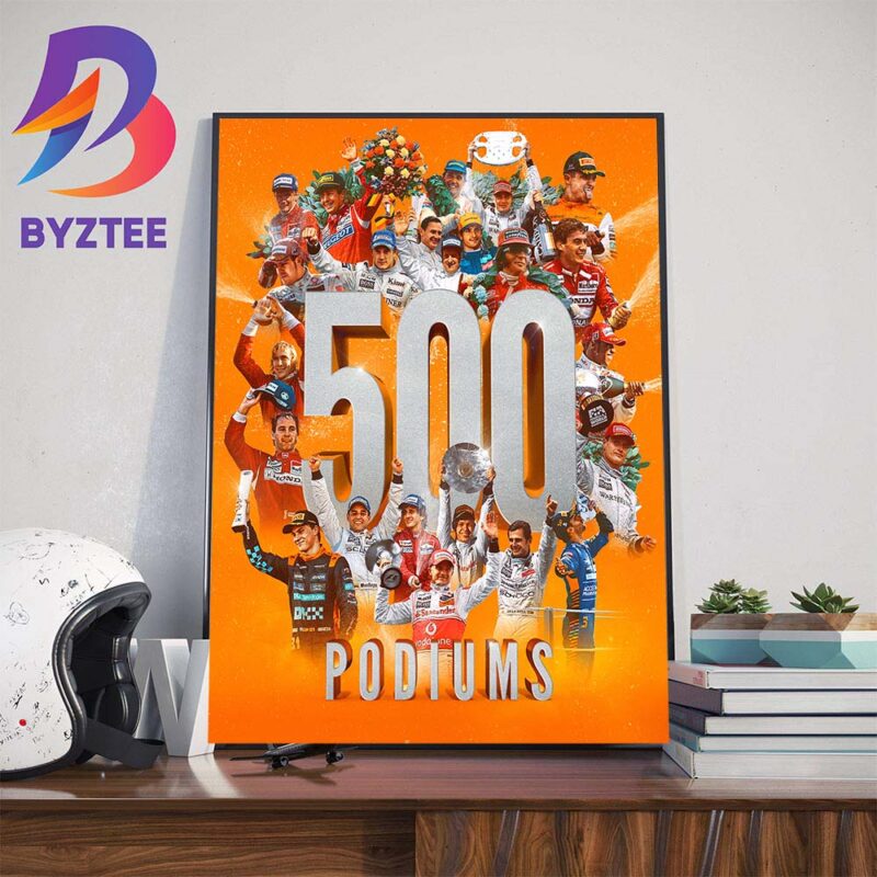 McLaren F1 Team With 500 Podiums Official Poster Wall Decor Poster ...