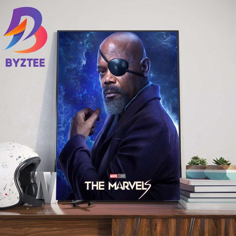 Official Poster For Samuel L Jackson as Nick Fury In The Marvels Movie ...