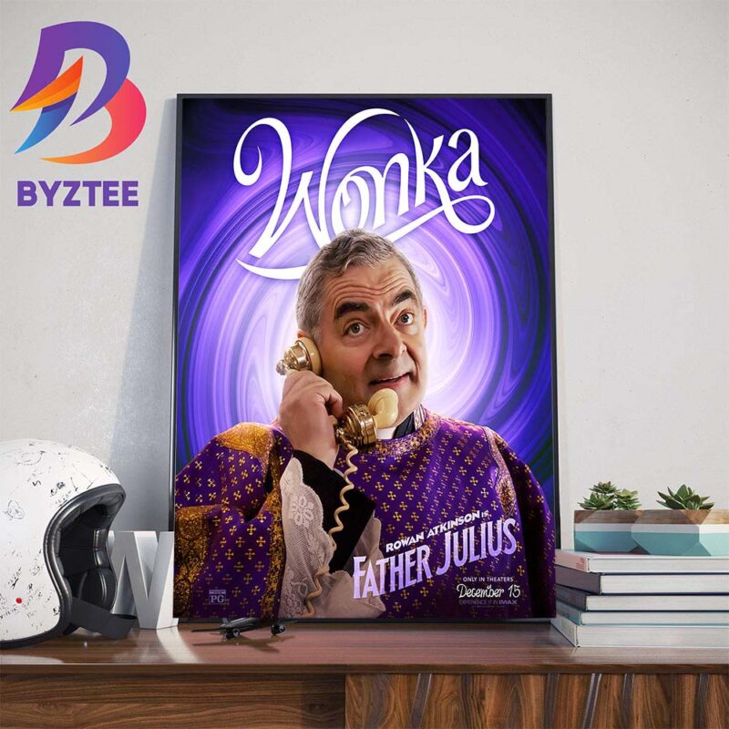 Rowan Atkinson as Father Julius in Wonka Movie Wall Decor Poster Canvas ...