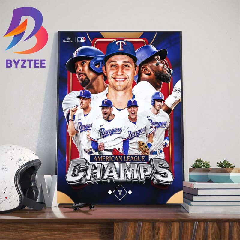 Texas Rangers 2023 American League Champions Wall Decor Poster Canvas ...