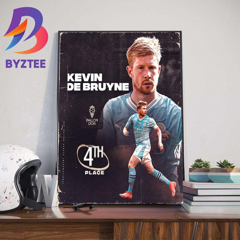Kevin De Bruyne 4th Place In The 2023 Mens Ballon Dor Wall Decor Poster ...