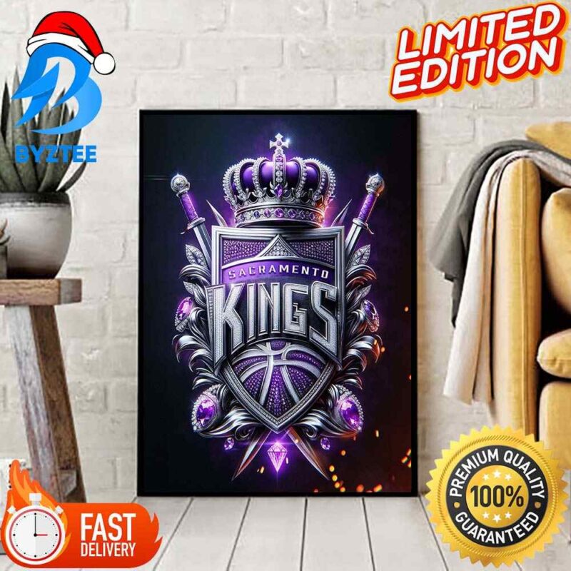 NBA Realistic 3D Logo Of Sacramento Kings Home Decor Poster - Byztee