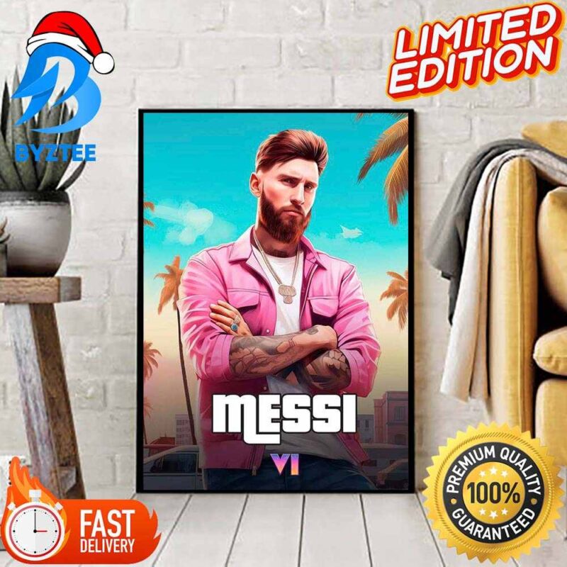 Lionel Messi As GTA VI Characters Decoration Poster - Byztee