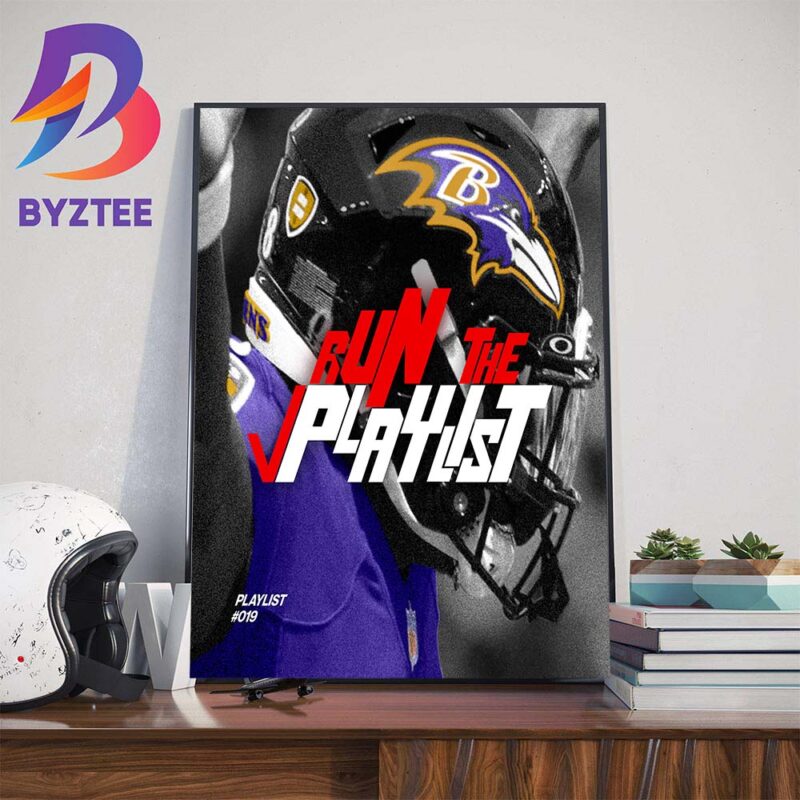 Run The Playlist Lamar Jackson Wall Decor Poster Canvas - Byztee