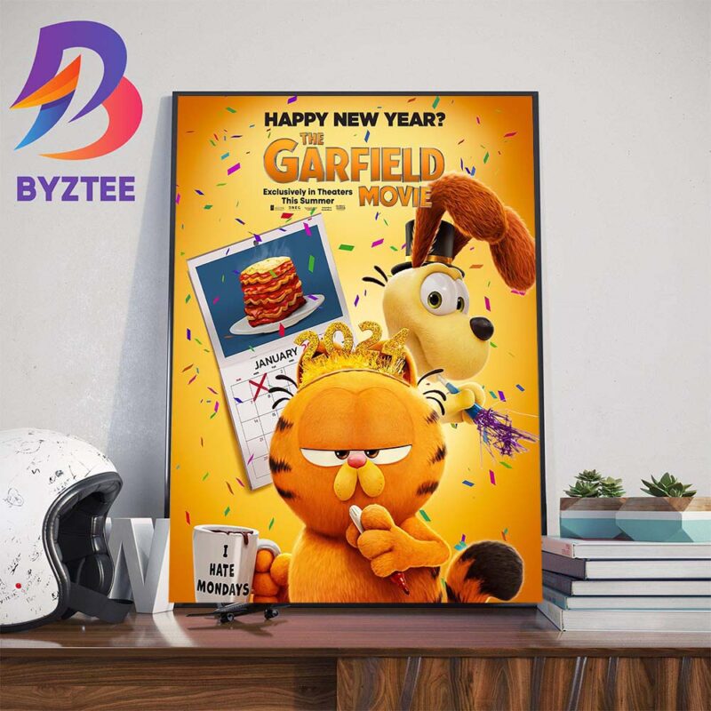 Happy New Year The Garfield Movie Poster Art Decorations Poster Canvas ...