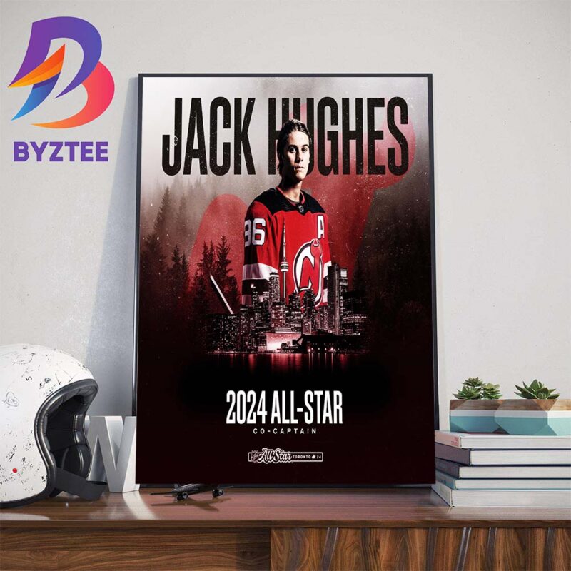 Jack Hughes In 2024 All-Star Co-Captain at The NHL All Star Game Art ...