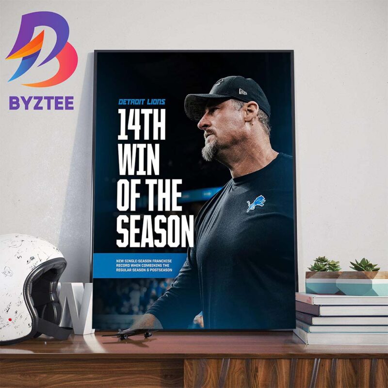 The Detroit Lions Have 14th Win Of The Season Art Decor Poster Canvas ...