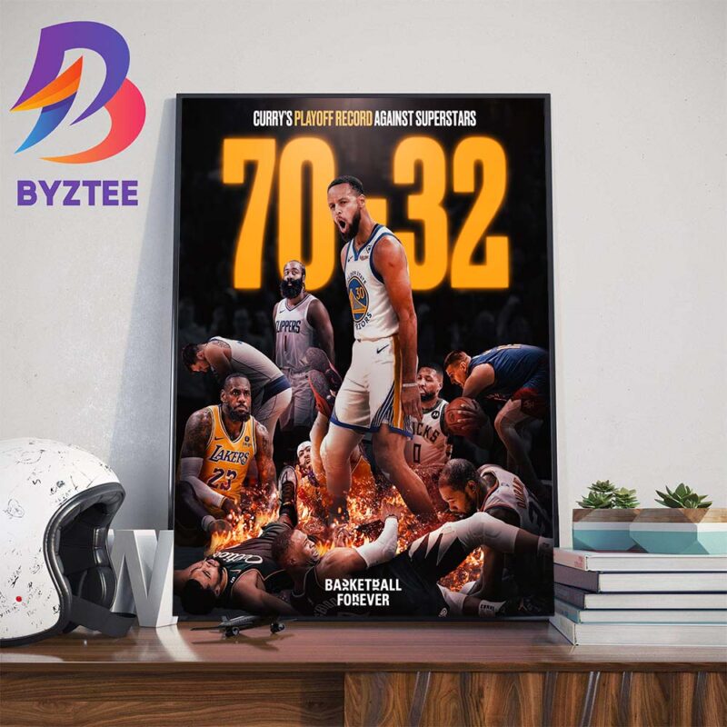 Stephen Curry Playoff Record Against Superstars Art Decorations Poster