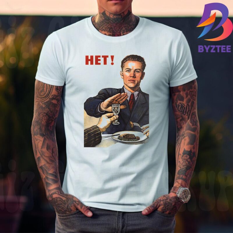 HET Soviet Anti Alcohol Propaganda 1954 Unisex T-Shirt - Byztee