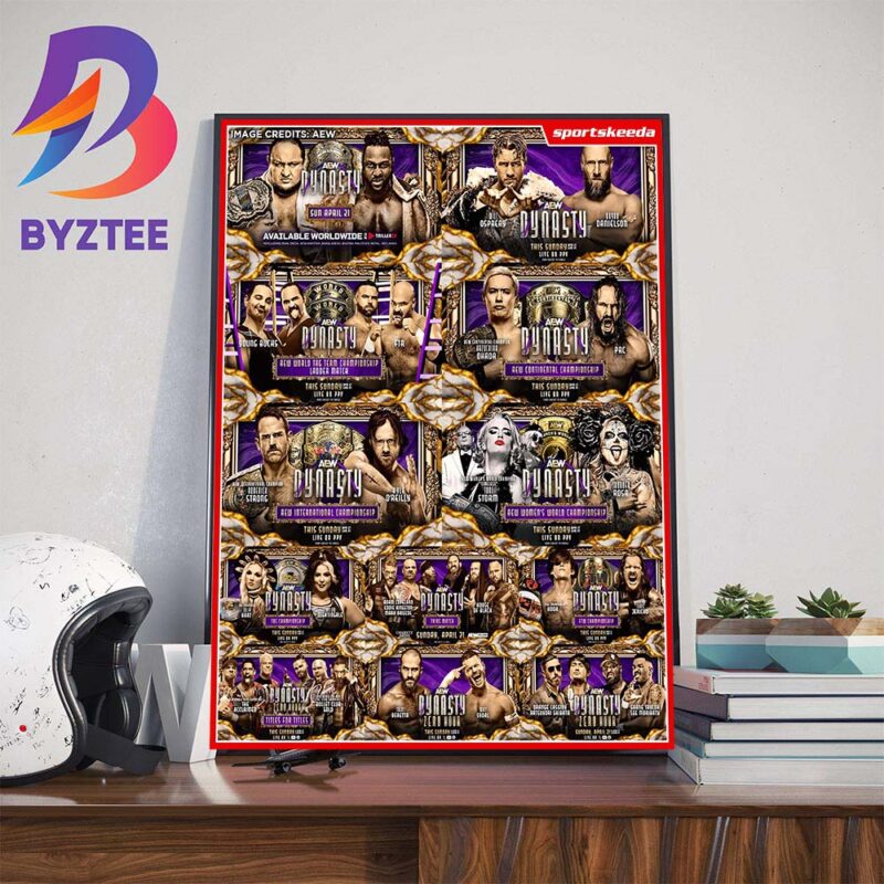 Official The Matchcard For AEW Dynasty Home Decor Poster Canvas - Byztee
