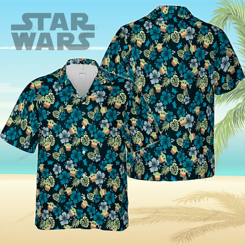 Star Wars with Grogu Tropical Aloha Hawaiian Shirt For Men And Women - Byztee
