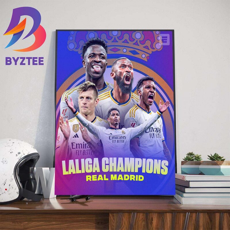 Congrats Real Madrid Are Laliga Champions 2023-2024 Home Decoration ...