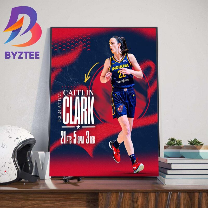 Indiana Fever Caitlin Clark 2024 WNBA Preseason Debut Home Decor Poster ...