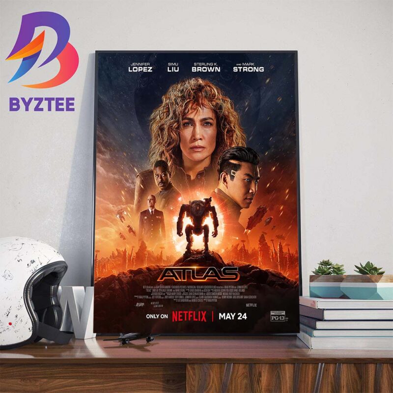 Official Poster Atlas With Starring Jennifer Lopez Simu Liu Sterling K ...