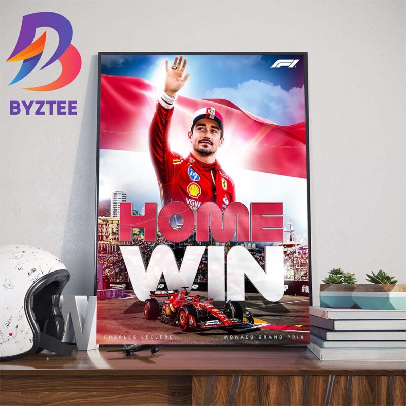 Scuderia Ferrari F1 Team Charles Leclerc Home Win At Monaco GP Wall ...