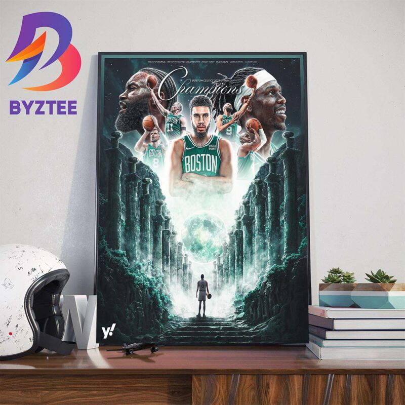 Boston Celtics 2023-2024 NBA Champions Wall Decor Poster Canvas - Byztee