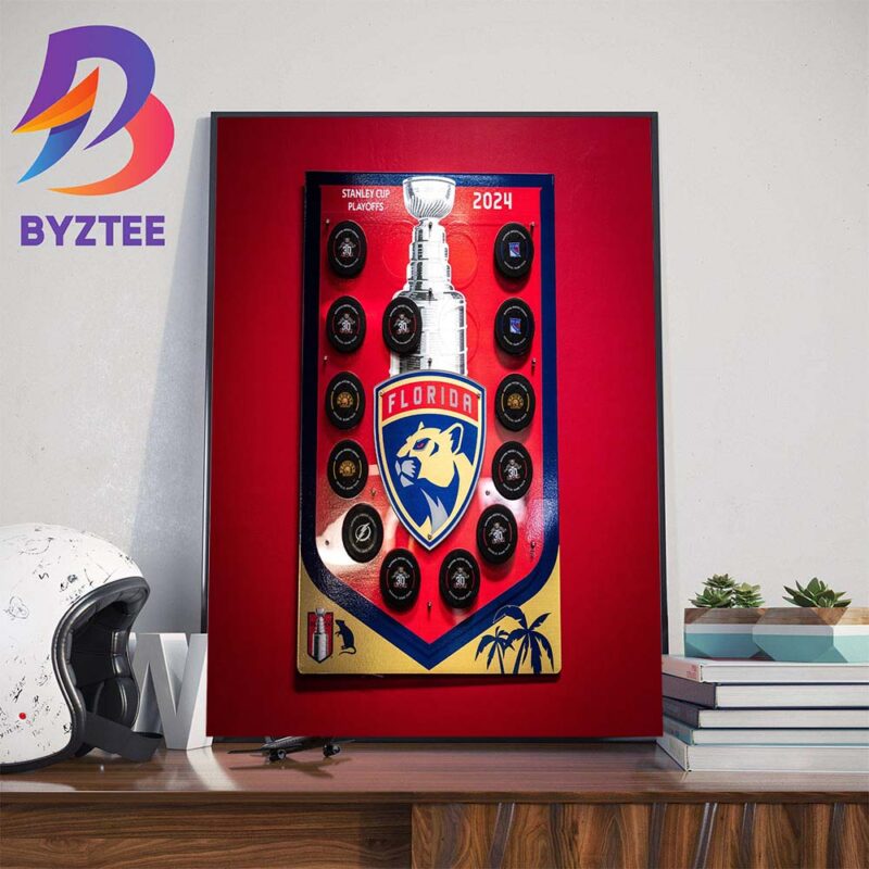 Florida Panthers Advanced Stanley Cup Playoffs 2024 Wall Decor Poster Canvas - Byztee