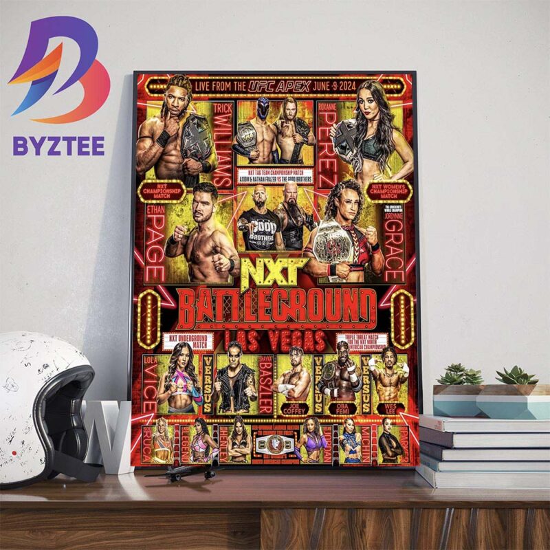 WWE NXT Battleground Las Vegas Matchup Card Wall Decor Poster Canvas ...
