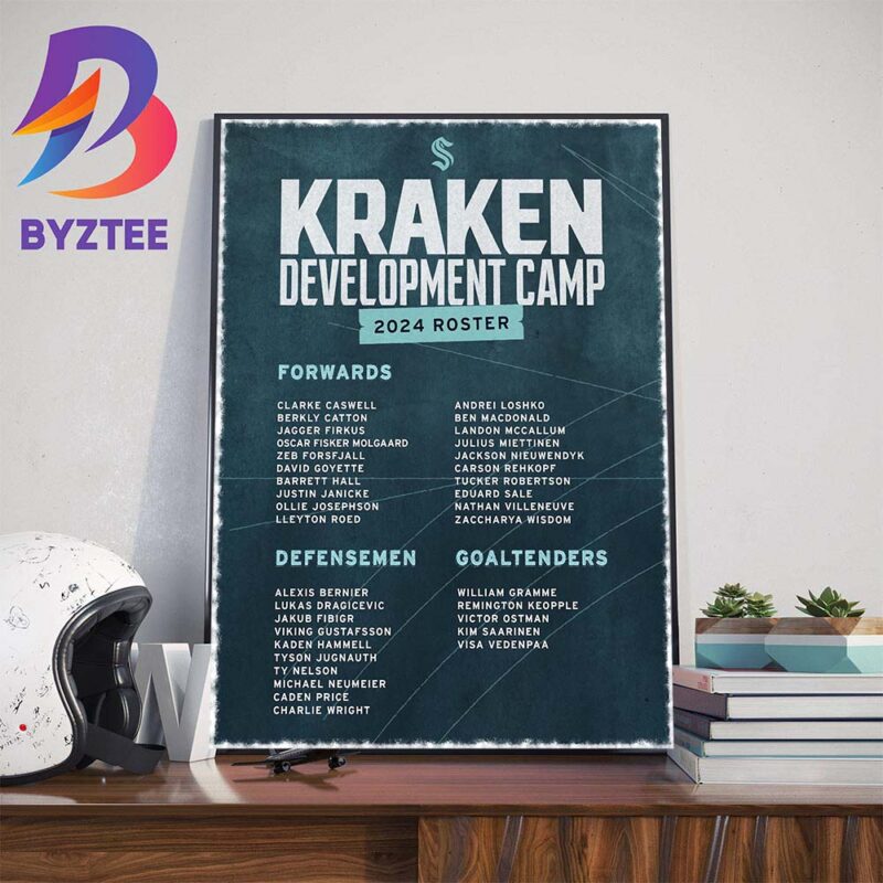 Seattle Kraken Development Camp 2024 Roster Wall Decor Poster Canvas ...