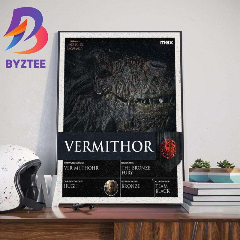 Team Black Vermithor in House Of The Dragon Home Decorations Poster ...