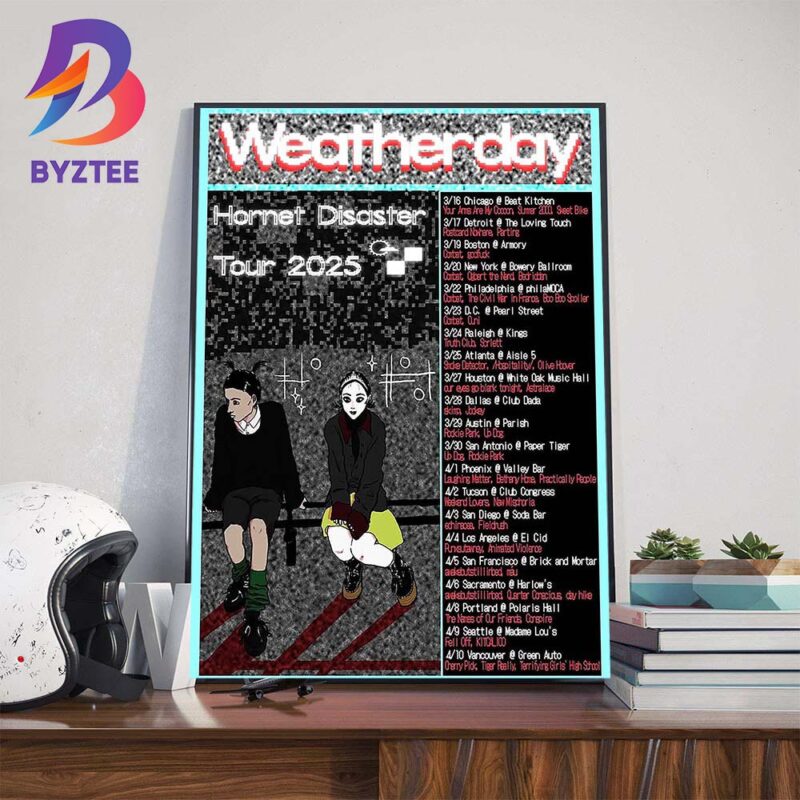 Weatherday Hornet Disaster Tour 2025 Dates List Wall Art Decor Poster ...