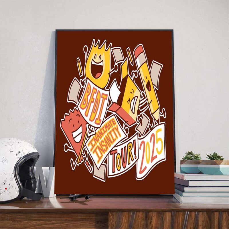 BFDI And Inanimate Insanity 2025 Tour Poster Canvas - Byztee