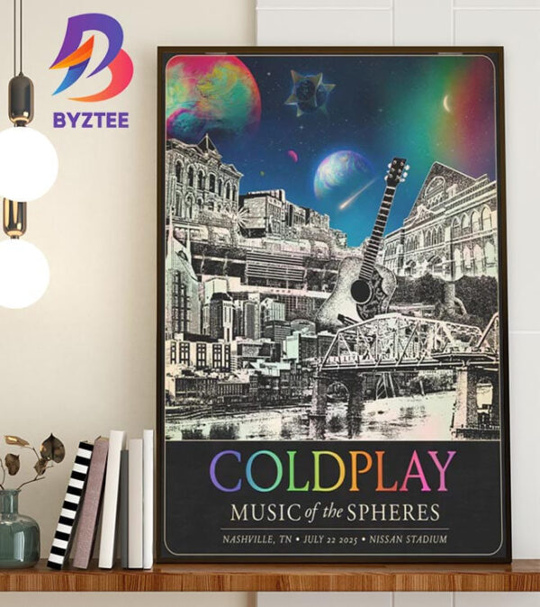 Coldplay Nashville 2025 Poster Music Of The Spheres World Tour At ...