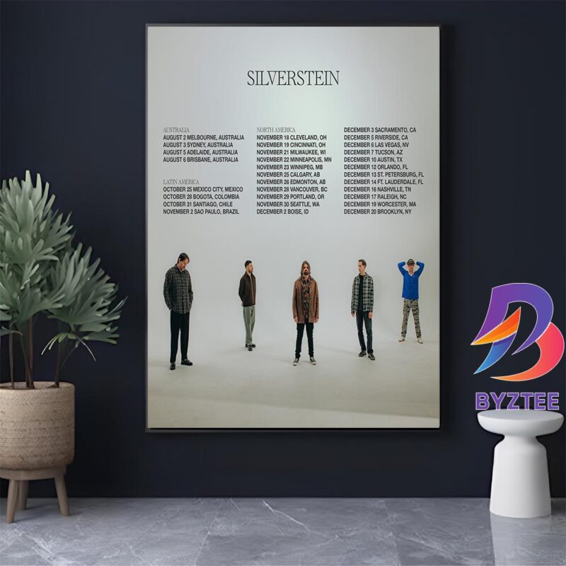 Silverstein 2025 World Tour Poster Dates List In Australia Latin ...