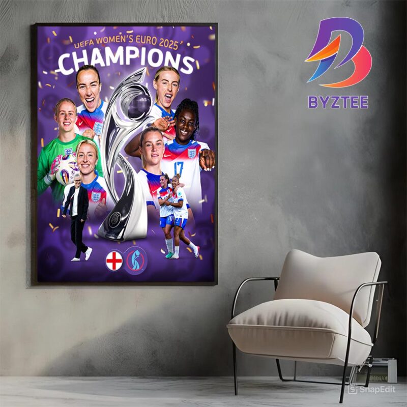 UEFA Womens Euro 2025 Champions Are England Home Decor Poster Canvas ...