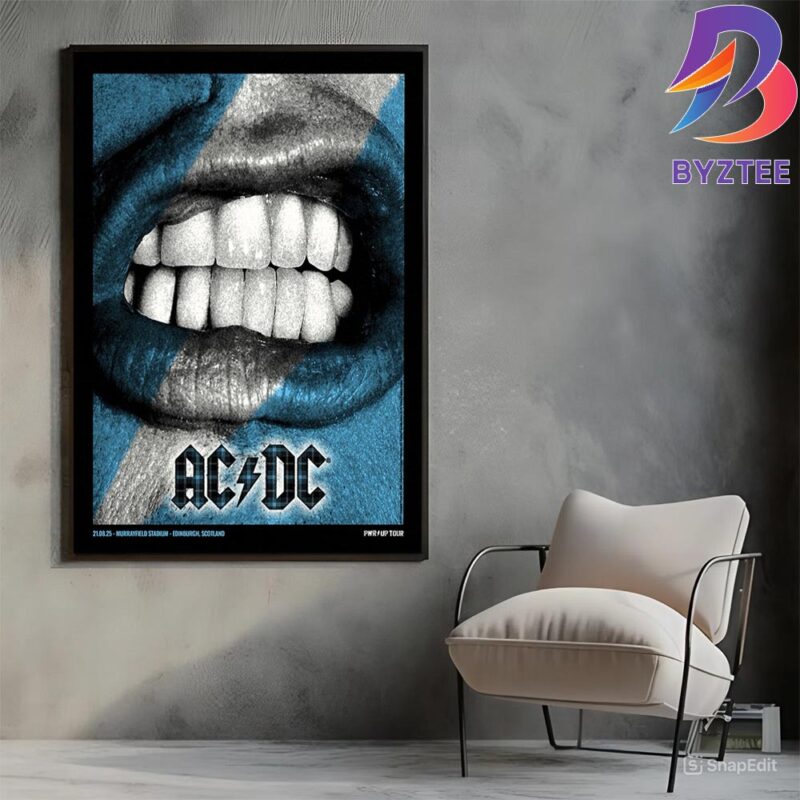 ACDC Edinburgh 2025 PWR Up Tour Poster At Murrayfield Stadium In ...