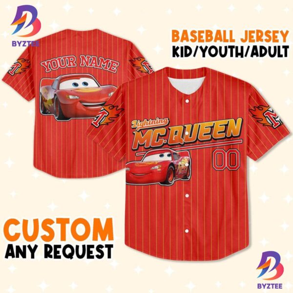 Custom Cars Mcqueen Lightning Mcqueen Baseball Jersey - Byztee