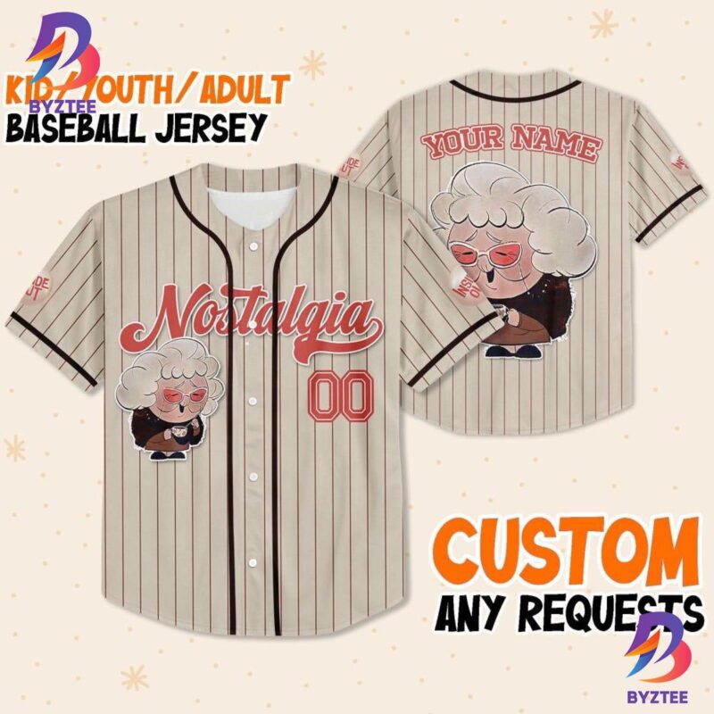 Custom Disney Inside Out Nostalgia Simple Beige Baseball Jersey - Byztee