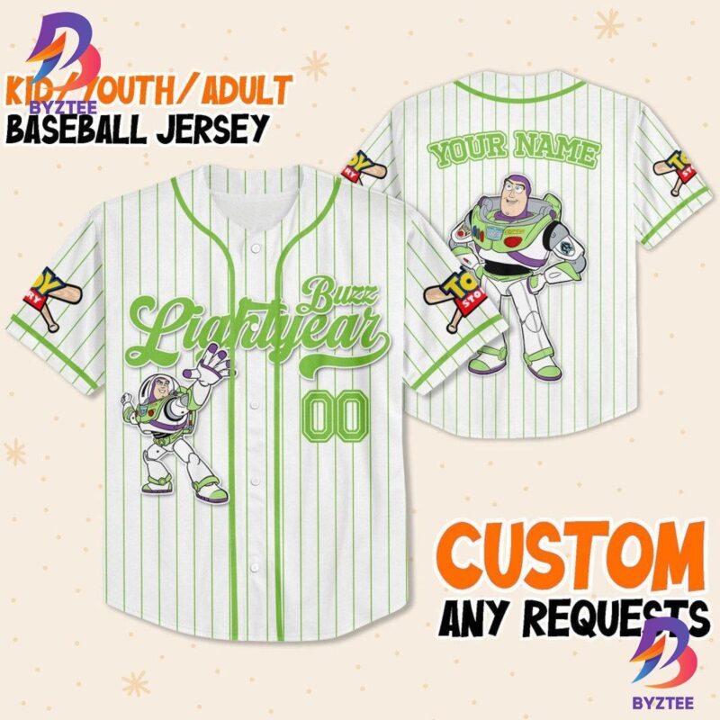 Custom Disney Toy Story Buzz Lightyear Baseball Jersey - Byztee