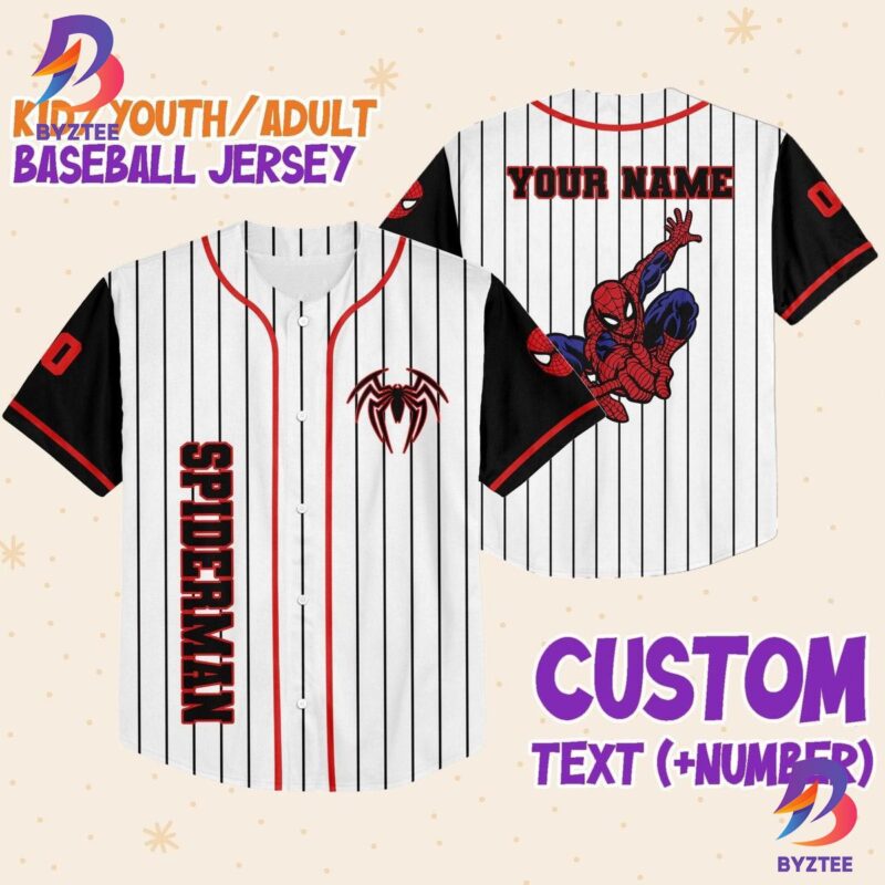 Custom Spiderman Baseball Jersey for Kids And Adults - Byztee